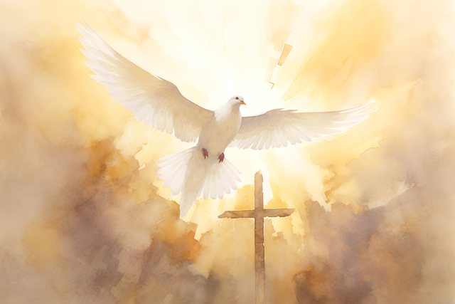 Dove And Cross Background
