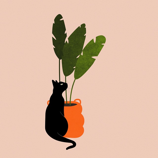 Download Cat, Plant, Pot. Royalty-Free Stock Illustration Image - Pixabay