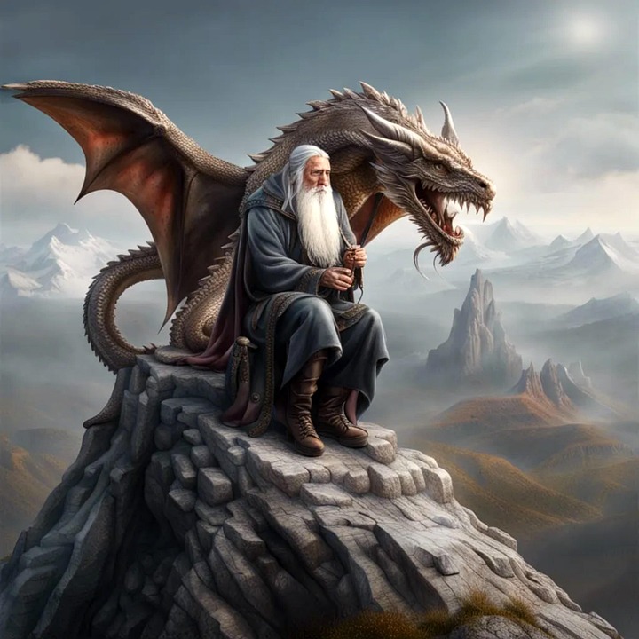 Download Ai Generated, Wizard, Dragon. Royalty-Free Stock Illustration ...