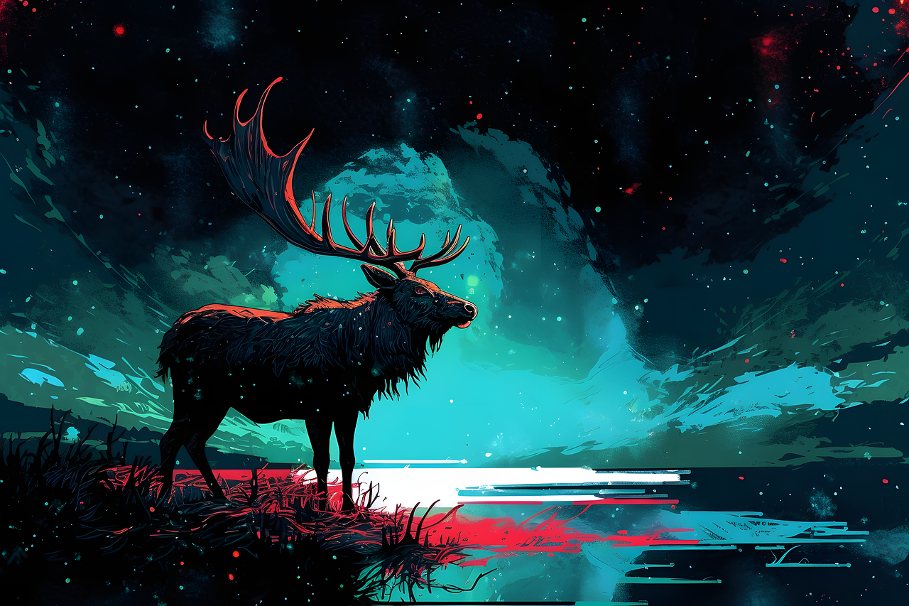 Download Moon, Reindeer, Antlers. Royalty-Free Stock Illustration Image ...