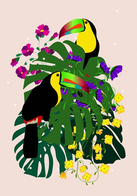 Download Toucans, Flowers, Bouquet. Royalty-Free Stock Illustration ...