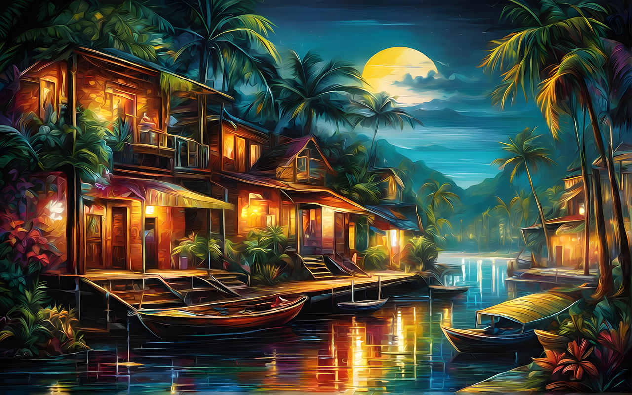 Download Village, River, Buildings. Royalty-Free Stock Illustration ...