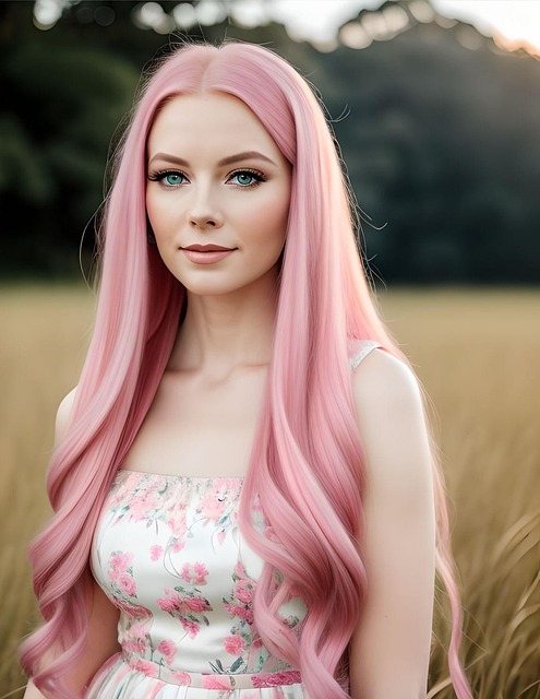 Light Pink Hair Blue Eyes