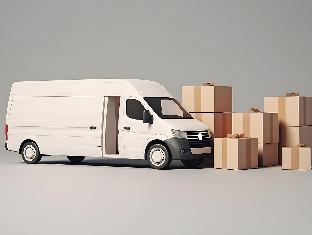 Download Ai Generated Commercial Delivery Van Royalty Free Stock