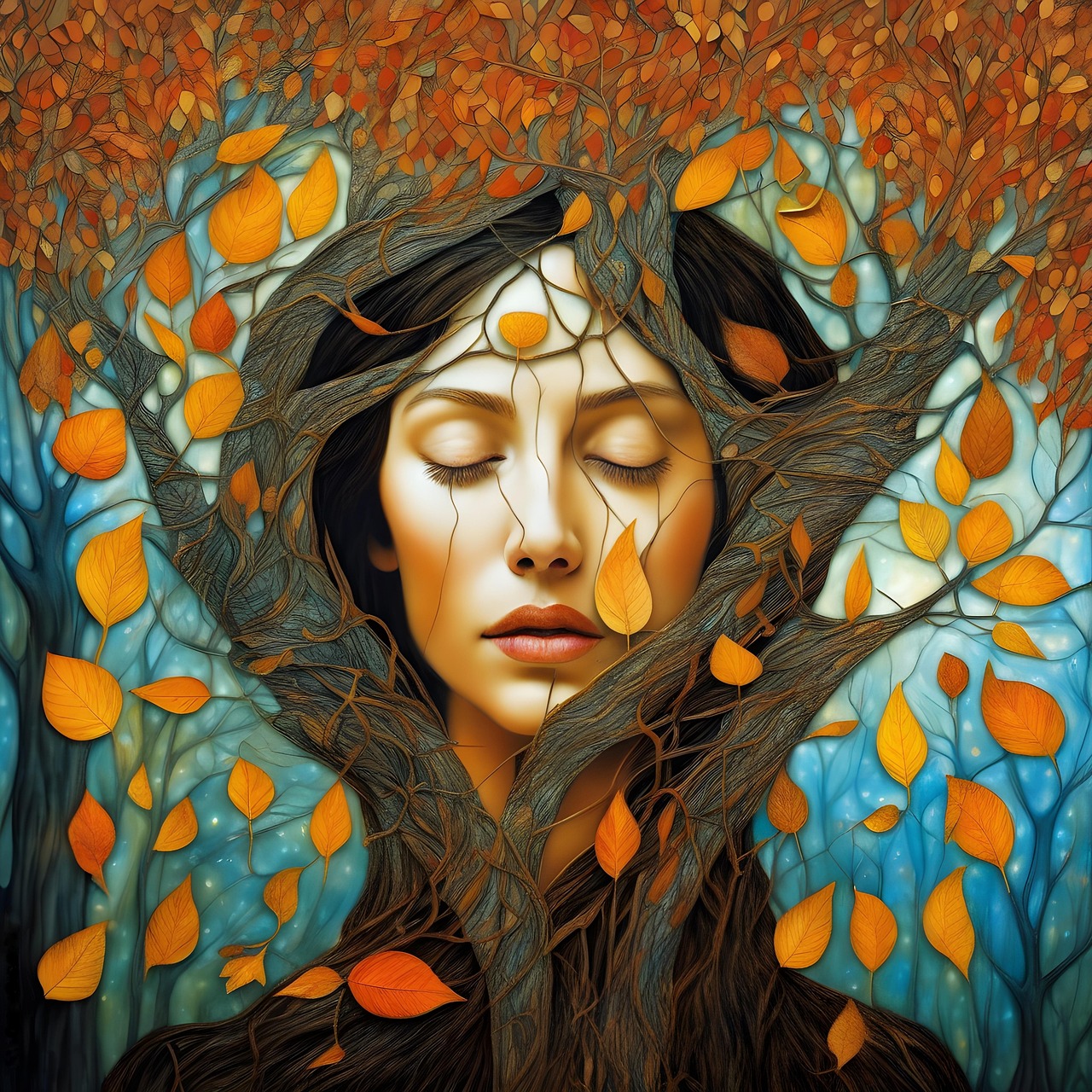 Download Ai Generated, Woman, Tree. Royalty-Free Stock Illustration ...