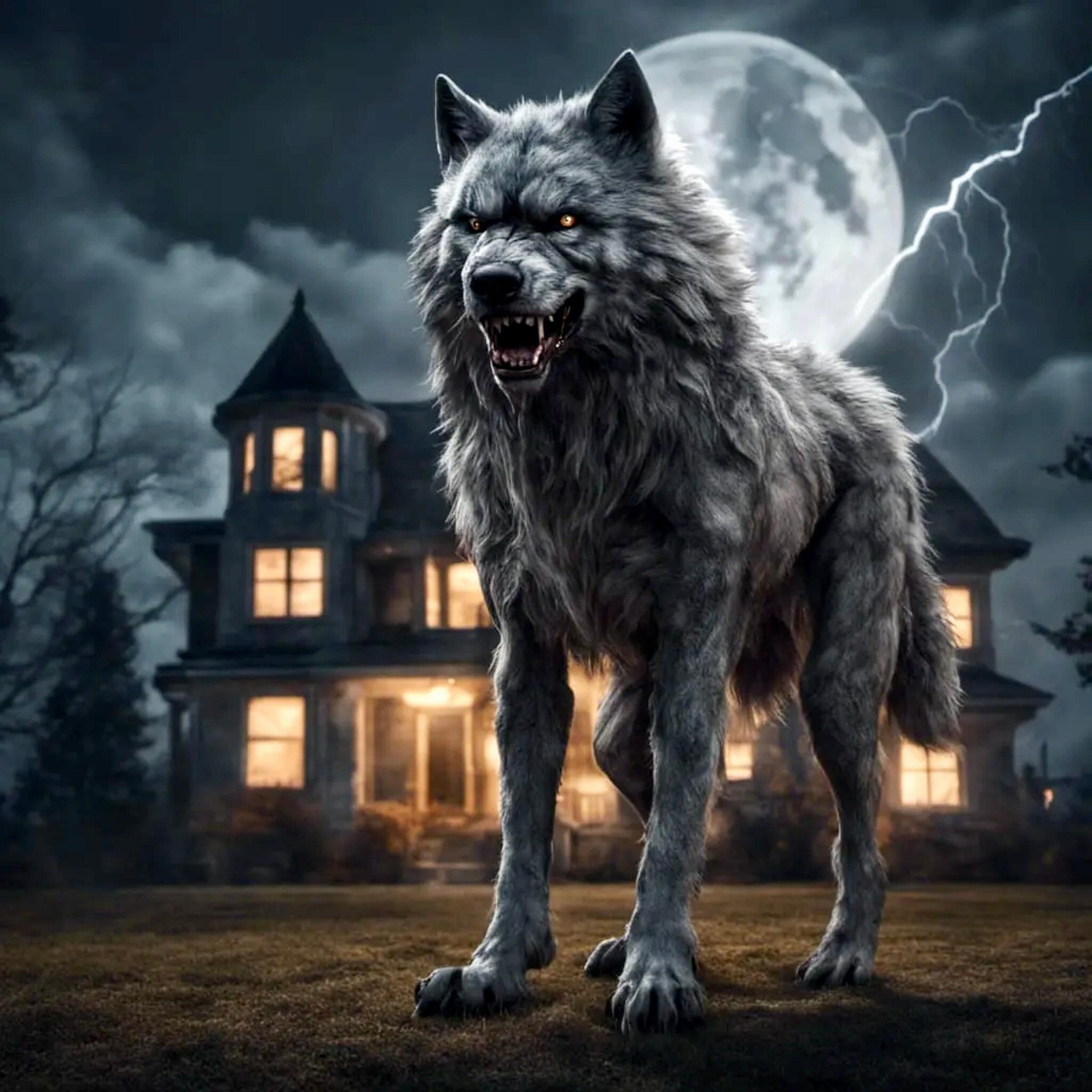Download Ai Generated, Wolf, Moon. Royalty-Free Stock Illustration ...