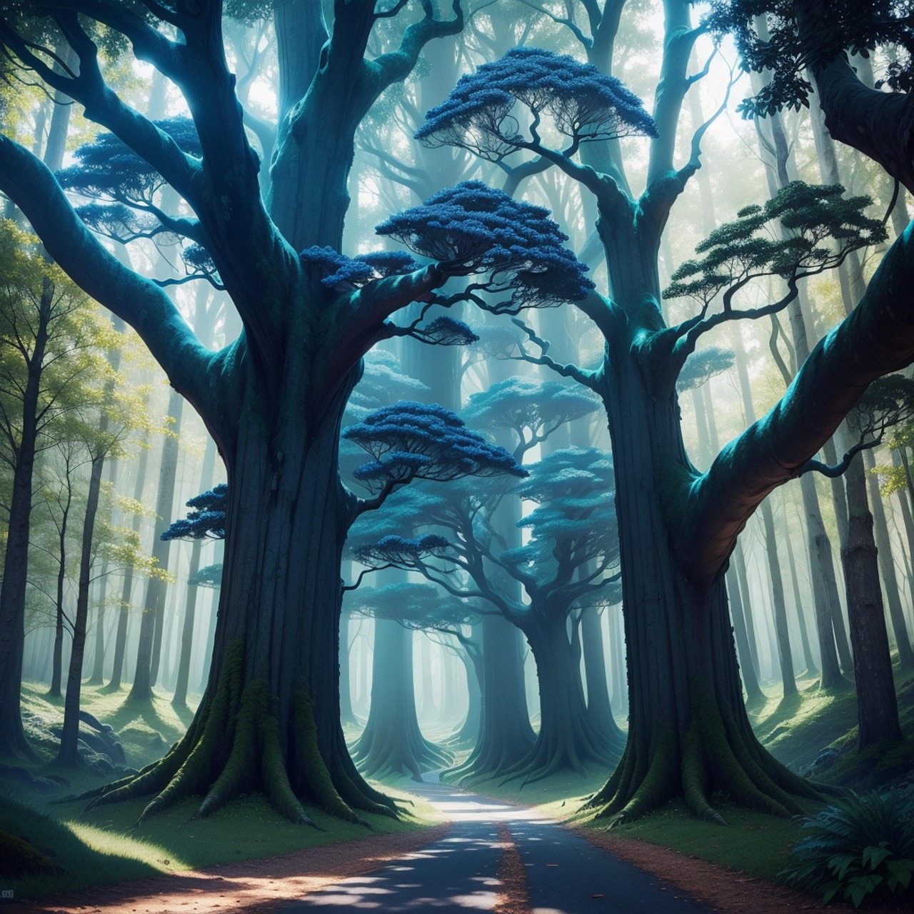 Download Ai Generated, Trees, Path. Royalty-Free Stock Illustration ...