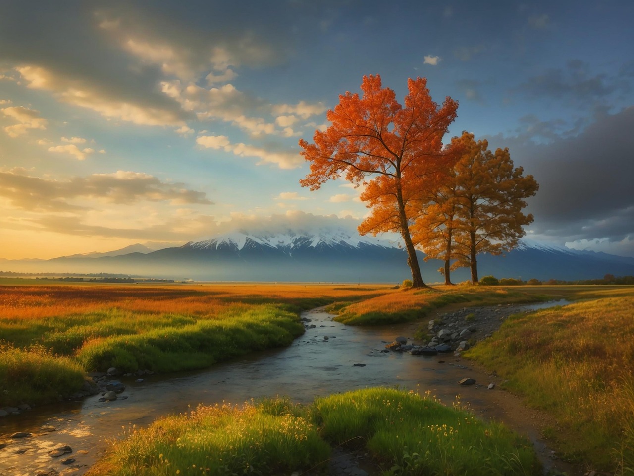 Nature Sunset Stream - Free photo on Pixabay
