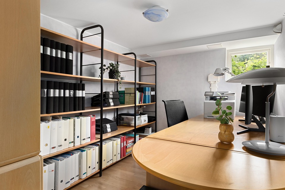 Bookshelves Desk Office - Free photo on Pixabay - Pixabay