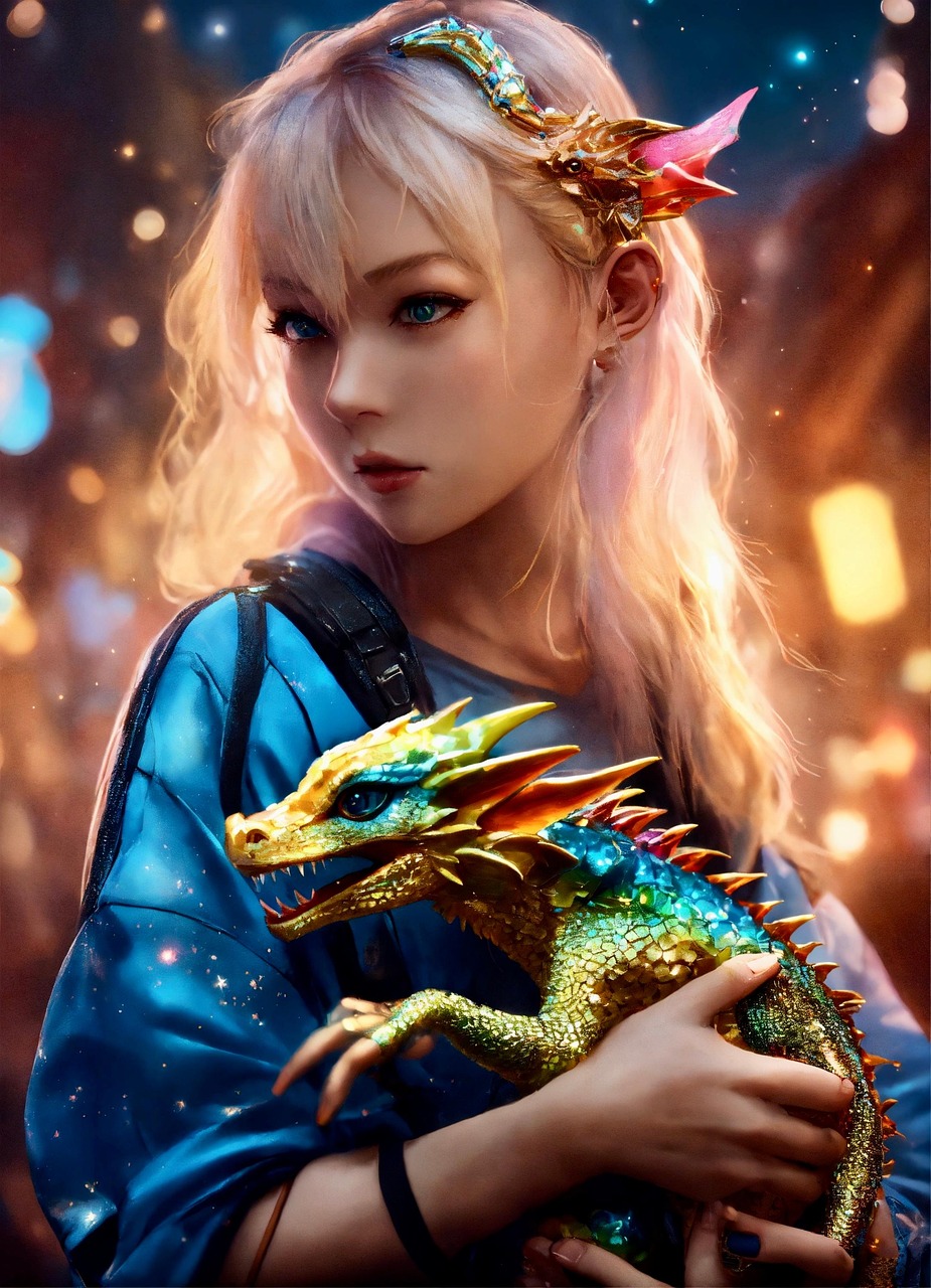 Download Ai Generated Girl Dragon Royalty Free Stock Illustration
