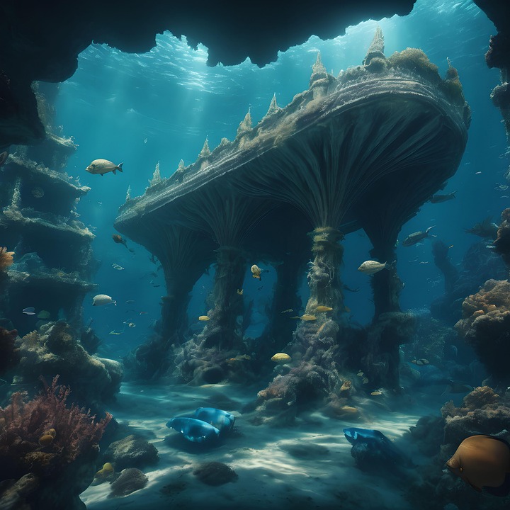 Download Sea Bed, Science Fiction, Undersea City. Royalty-Free Stock ...