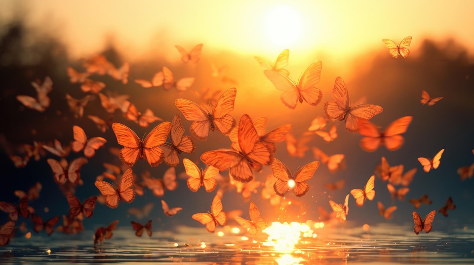 Download Butterfly, Sunset, Silhouette. Royalty-Free Stock Illustration ...