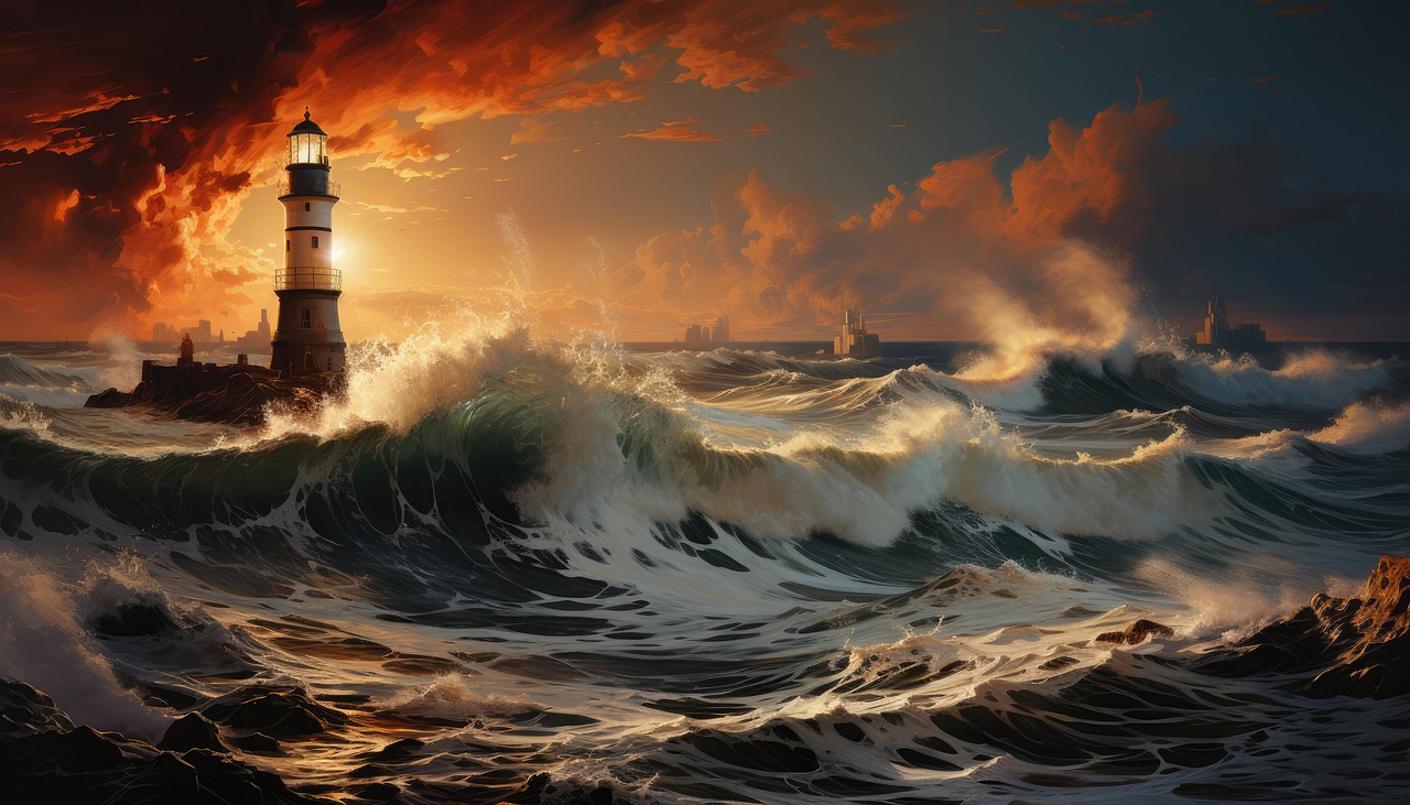 Faro Onda Atardecer - Imagen gratis en Pixabay - Pixabay