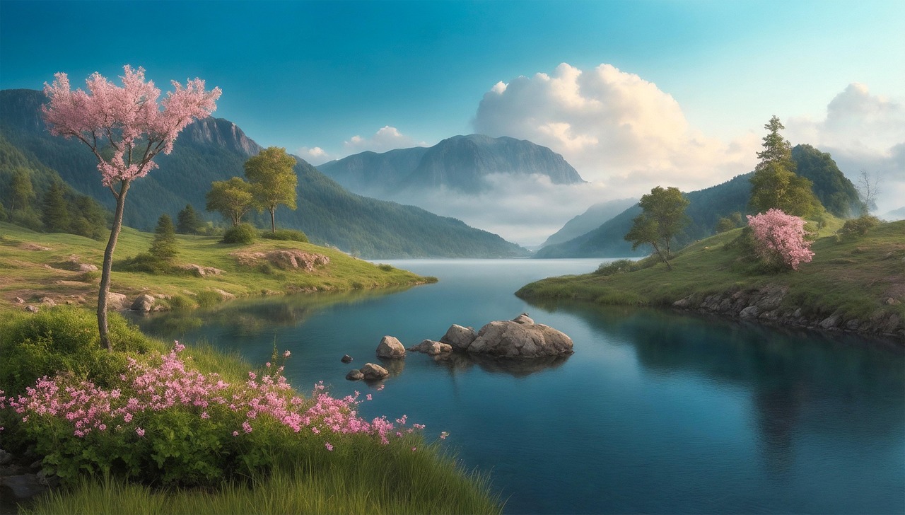 Download Ai Generated, River, Landscape. Royalty-Free Stock ...