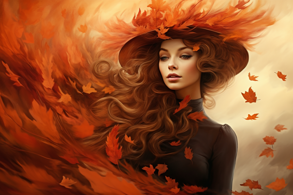 Download Woman, Autumn, Orange. Royalty-Free Stock Illustration Image ...
