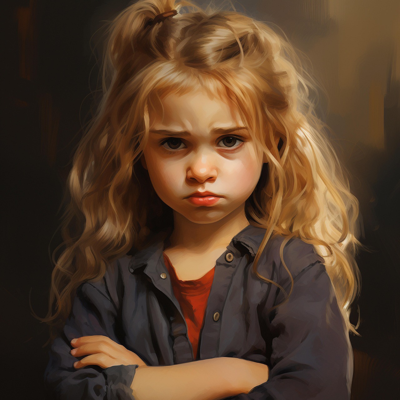 Download Ai Generated Girl Pout Royalty Free Stock Illustration