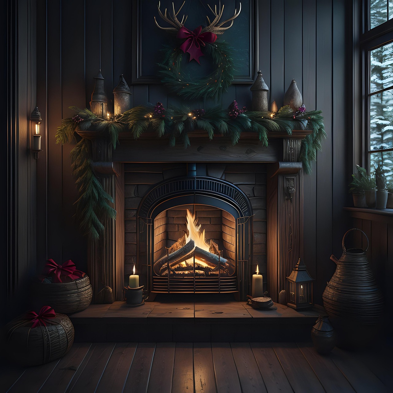 Download Ai Generated, Christmas, Fireplace. Royalty-Free Stock ...
