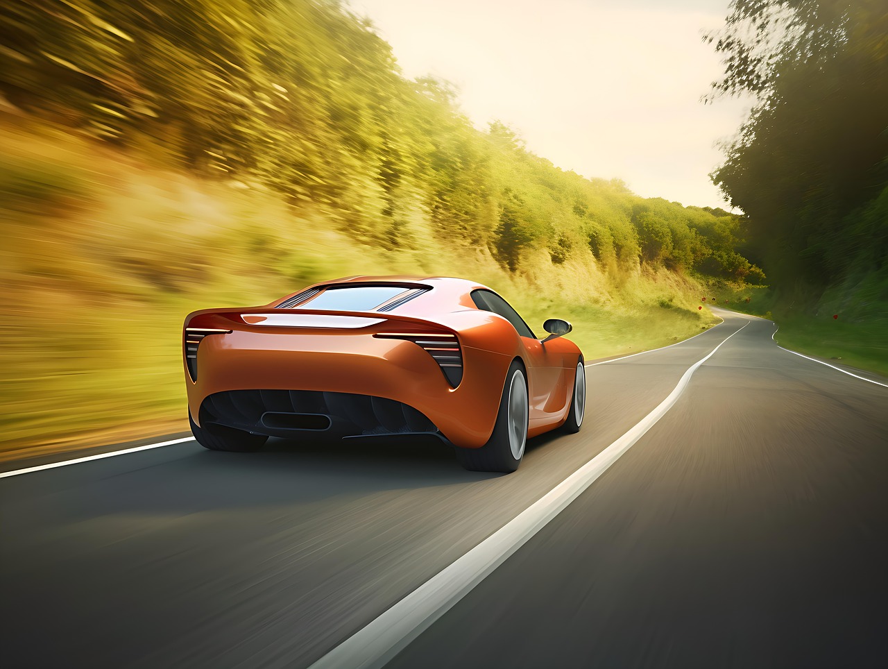 Download Ai Generated, Sports Car, Road. Royalty-Free Stock ...