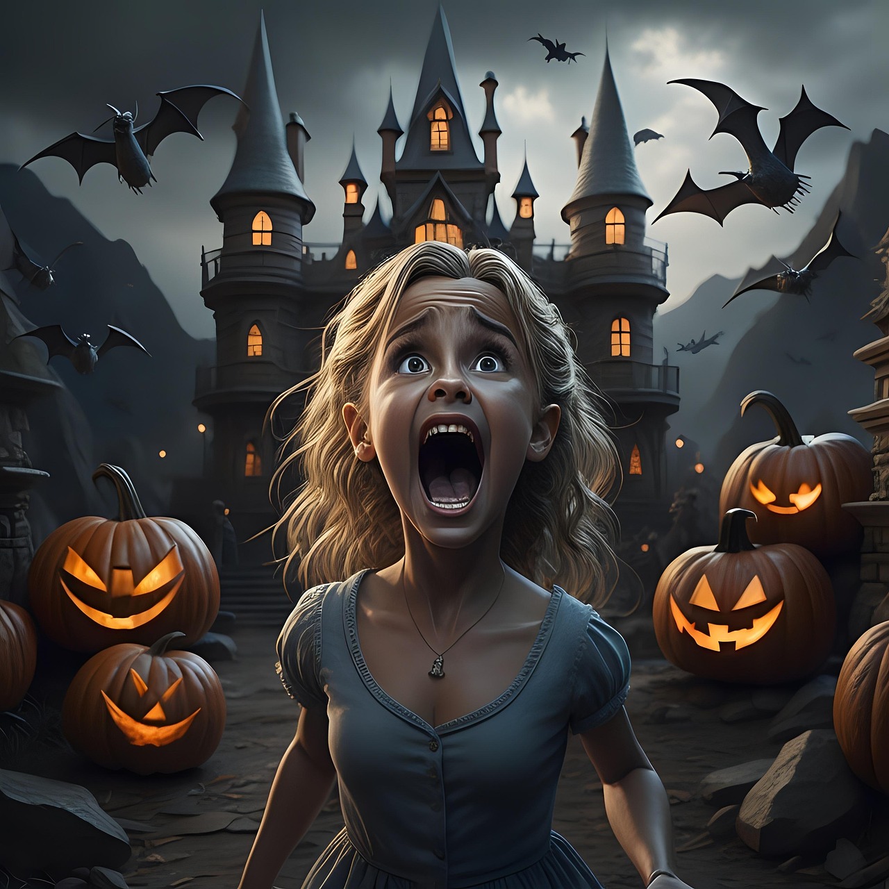 Download Ai Generated Halloween Little Girl Royalty-Free Stock ...