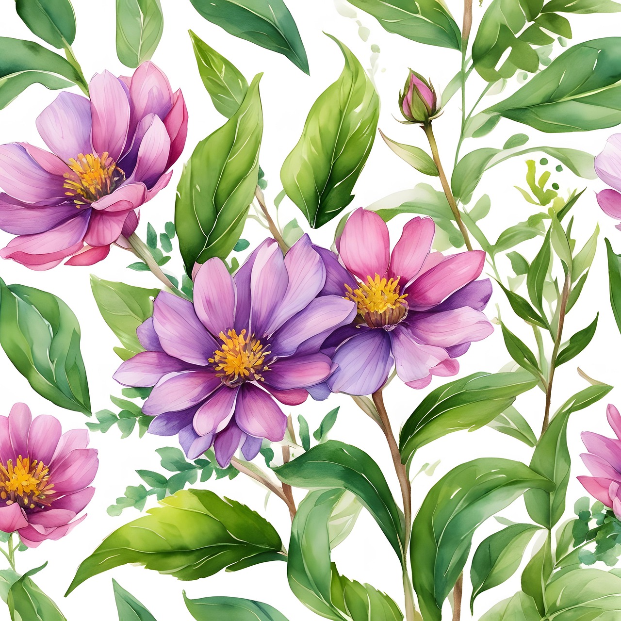 Akvarell Maleri Blomster Akryl Maleri Blomster Plakat Av Hamsah Hamsah