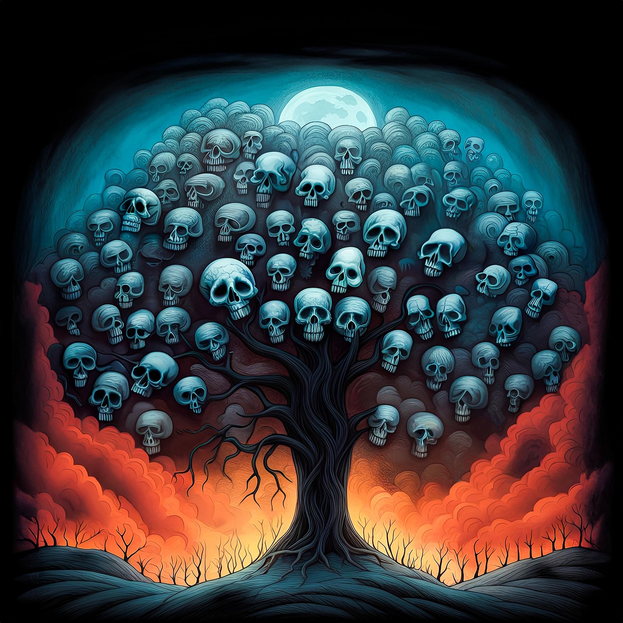 Download Skulls, Creepy, Halloween. Royalty-Free Stock Illustration ...