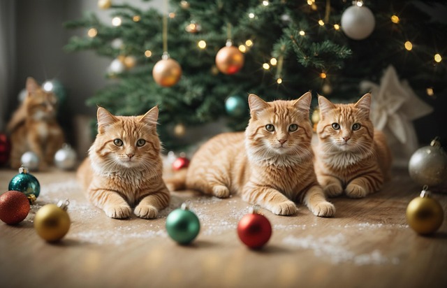 Download Ai Generated, Cats, Christmas. Royalty-Free Stock Illustration ...