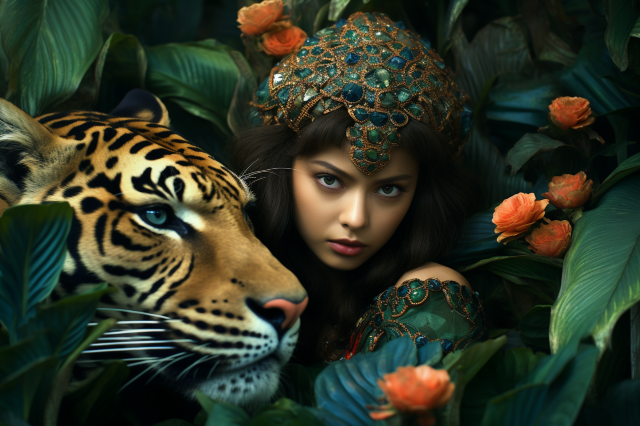 Download Ai Generated Woman Jungle Royalty Free Stock Illustration