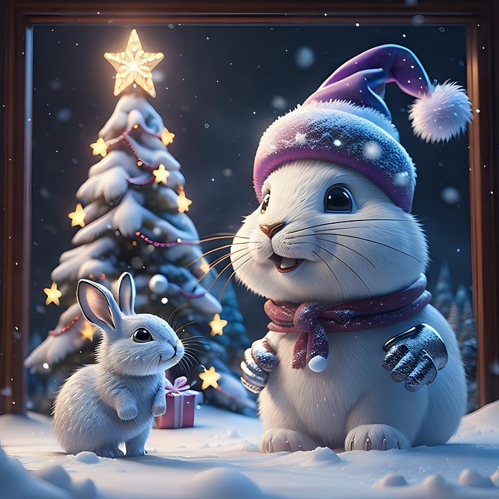 Download Christmas Xmas Rabbits Royalty-Free Stock Illustration Image ...