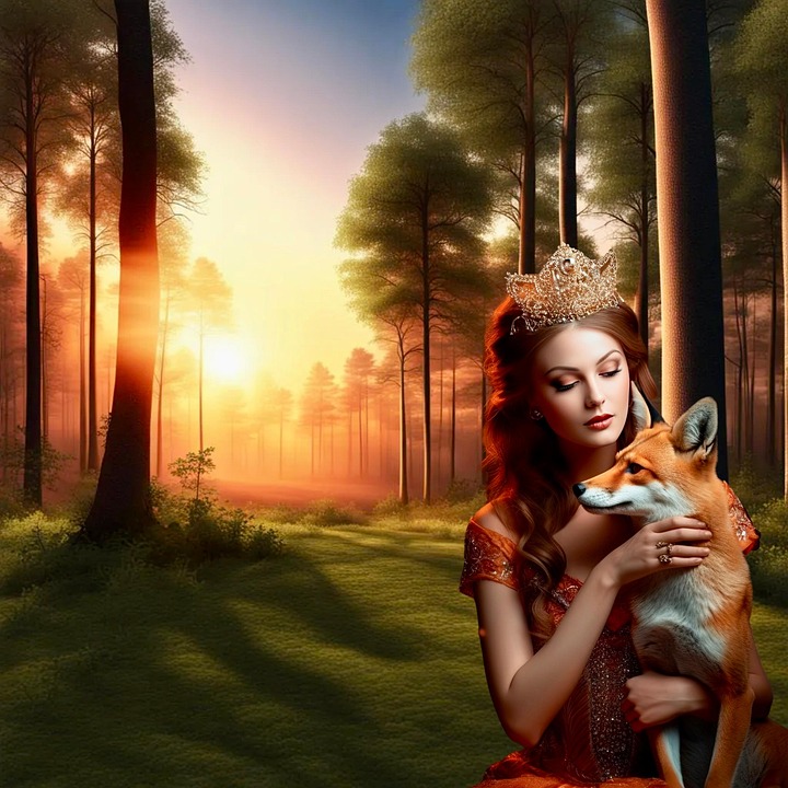 Download Forest Sunset Princess Royalty-Free Stock Illustration Image ...