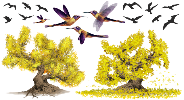 Download Birds Hummingbird Trees Royalty-Free Stock Illustration Image ...