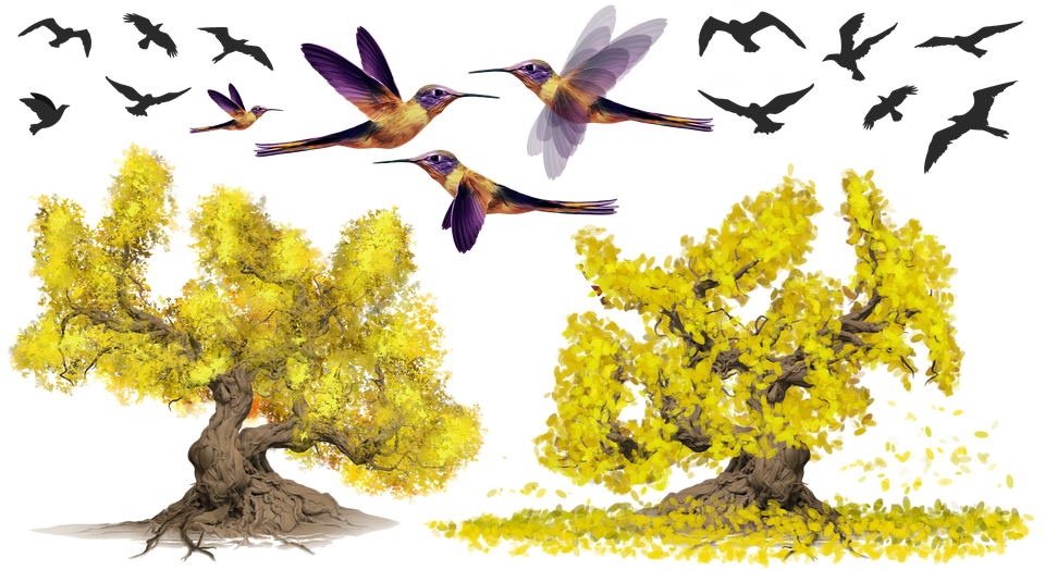 Download Birds, Hummingbird, Trees. Royalty-Free Stock Illustration ...