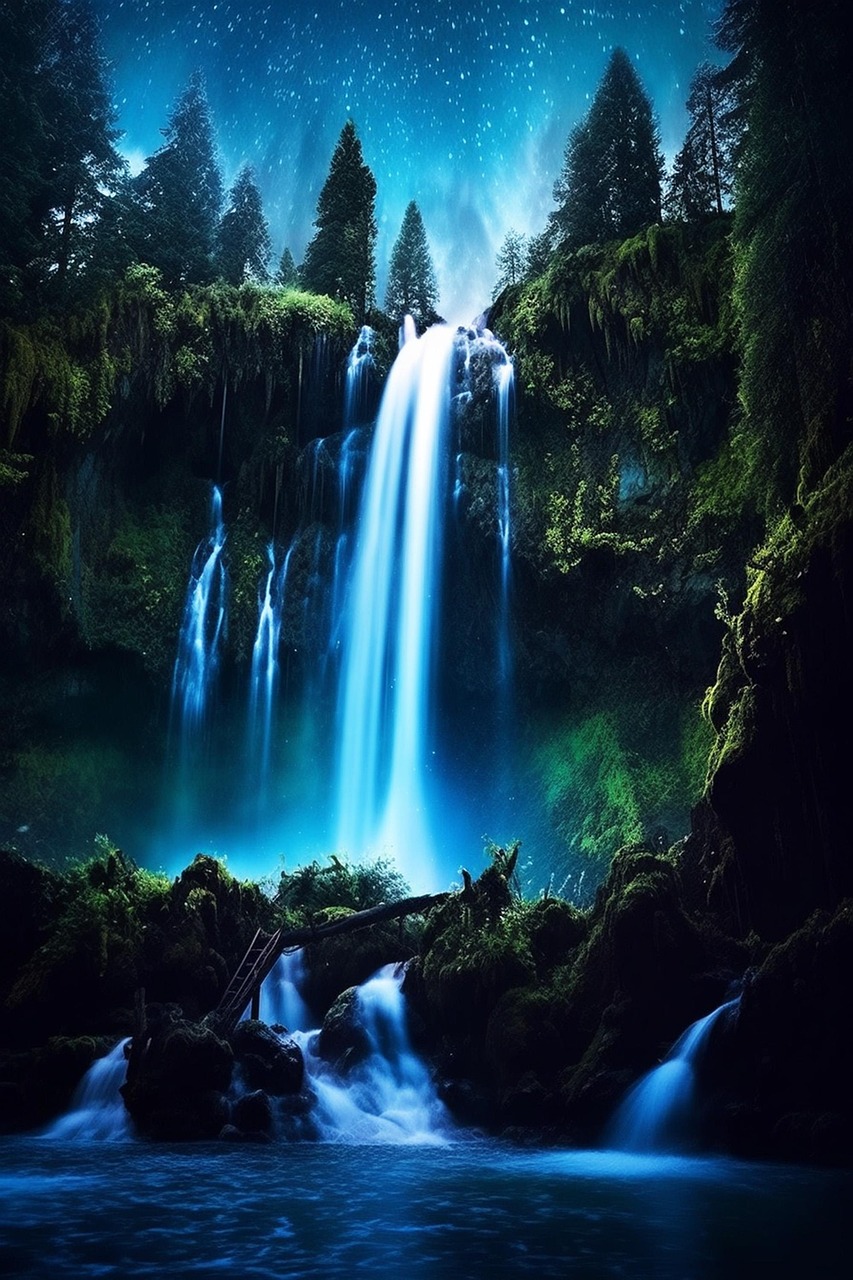 Download Ai Generated, Waterfall, Forest. Royalty-Free Stock ...