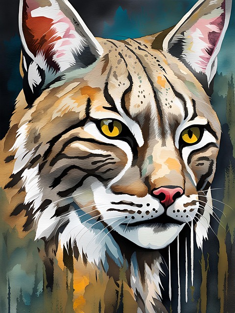 Download Ai Generated, Bobcat, Painting. Royalty-Free Stock ...
