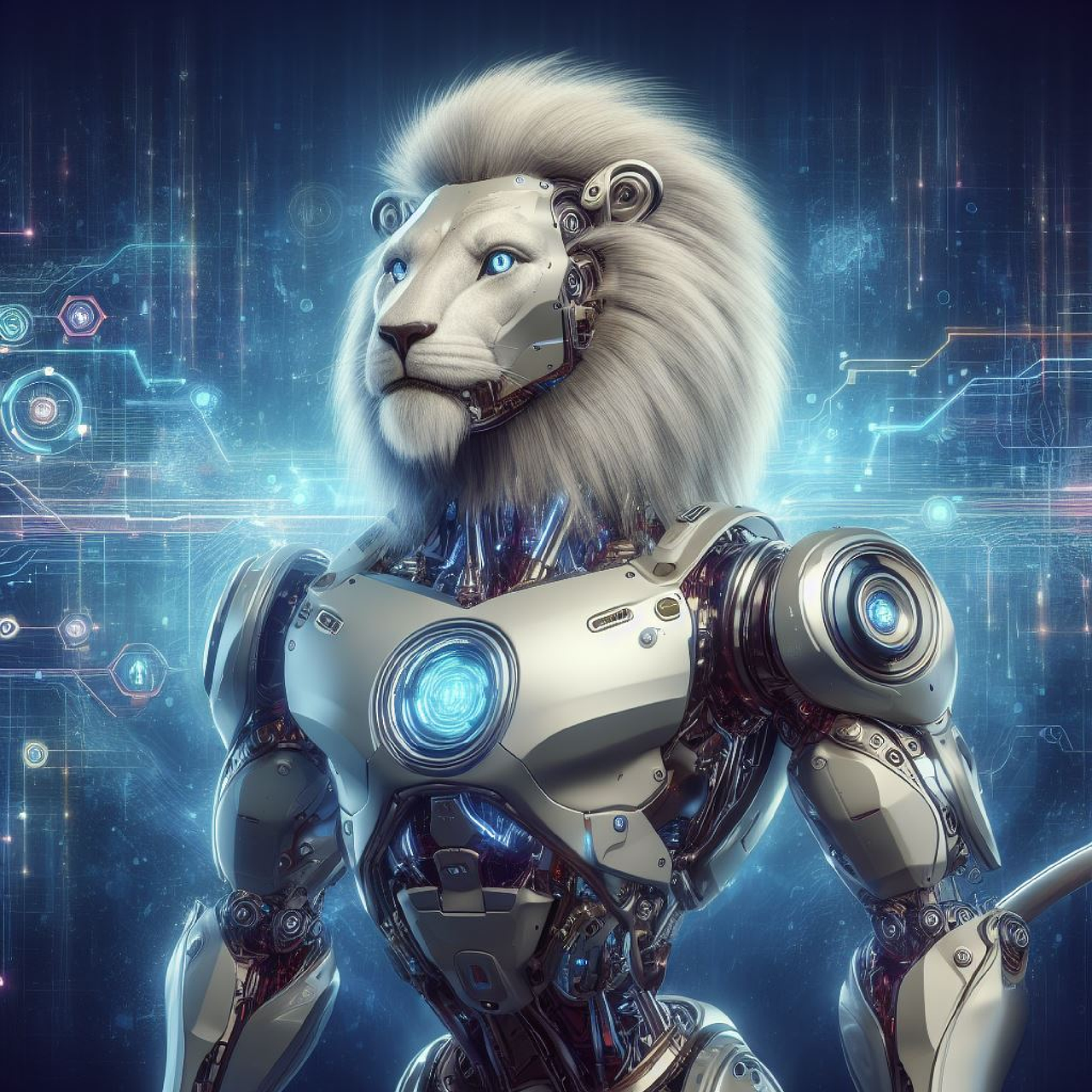 Download Ai Generated, Cyborg, Lion. Royalty-Free Stock Illustration ...