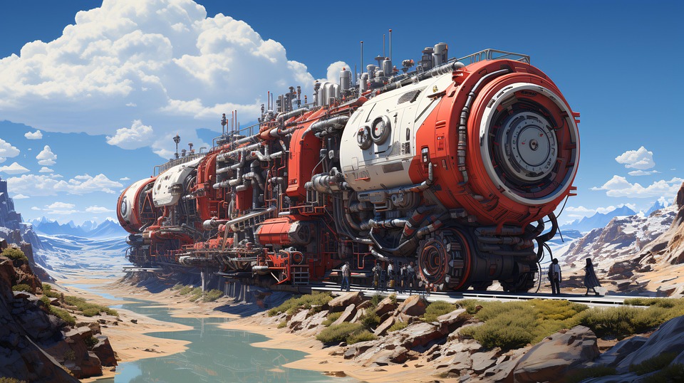 Download Retro Futurism, Train, Locomotive. Royalty-Free Stock ...