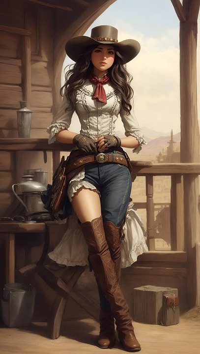 Download Ai Generated Woman Cowgirl Royalty Free Stock Illustration