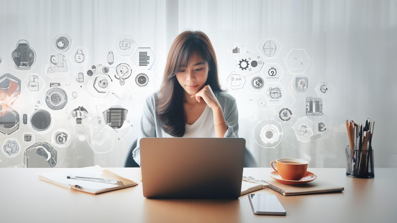Download Ai Generated, Woman, Working. Royalty-Free Stock Illustration ...
