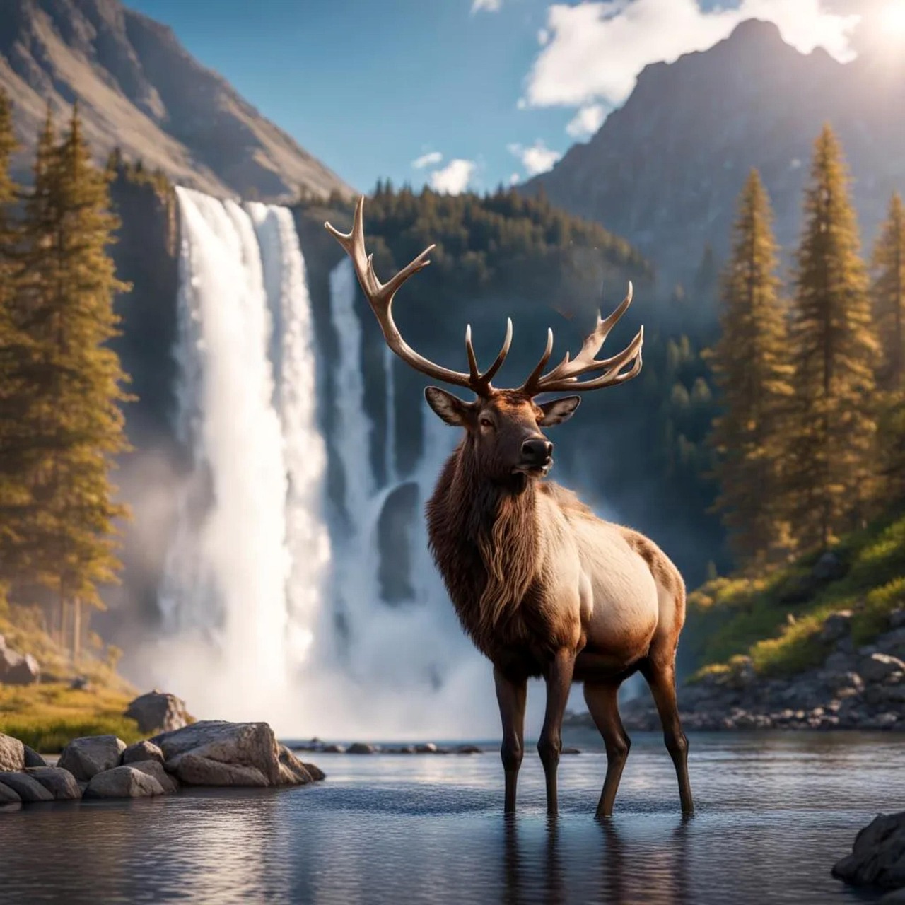 Download Ai Generated, Nature, Elk. Royalty-Free Stock Illustration ...