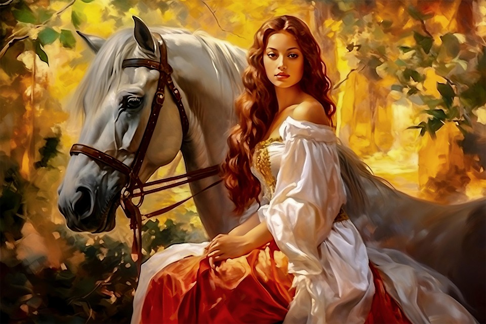 Download Ai Generated Woman Horse Royalty Free Stock Illustration Image