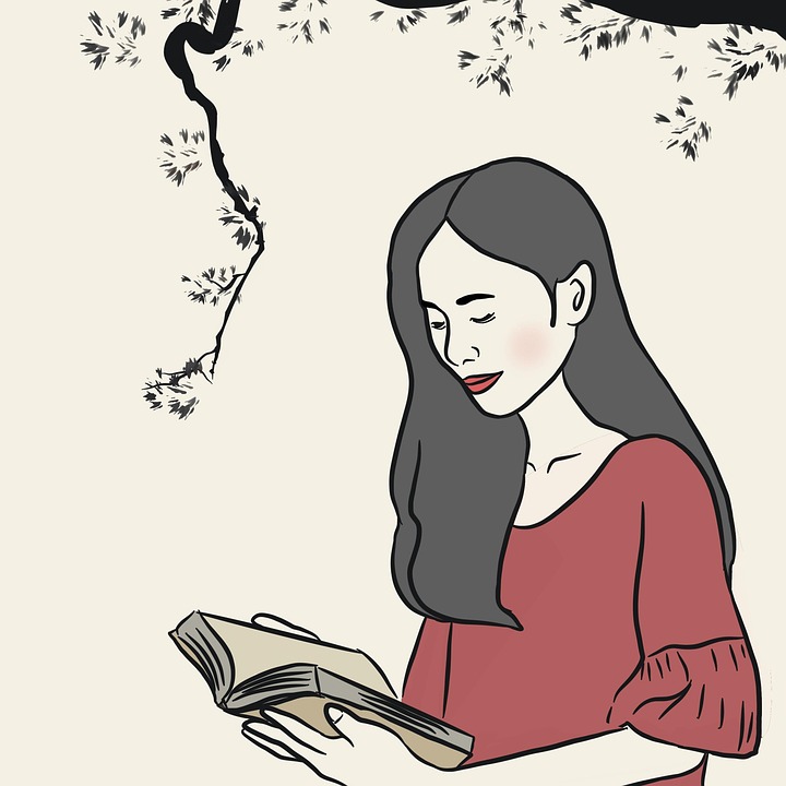 Download Young Woman Reading Book Royalty-Free Stock Illustration Image ...