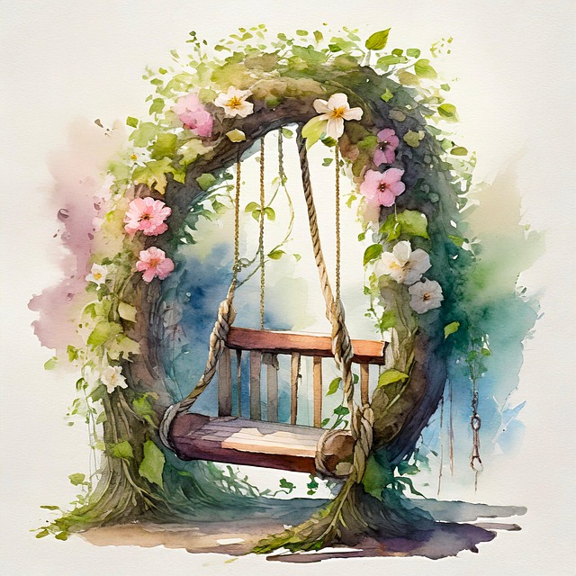 Download Swing, Flowers, Vines. Royalty-Free Stock Illustration Image ...