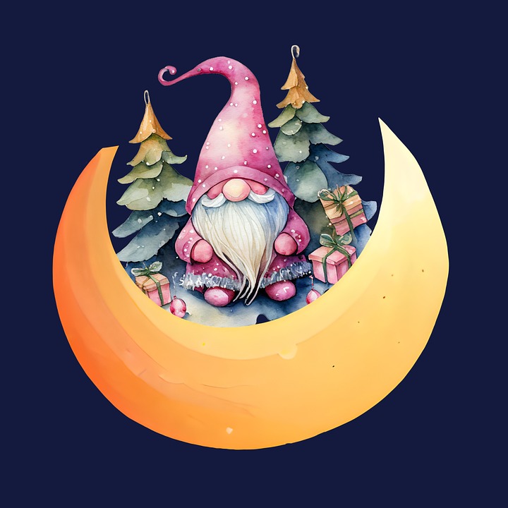 Download Gnome, Moon, Christmas. Royalty-Free Stock Illustration Image ...