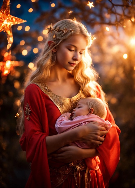 Download Motherhood, Love, Elf. Royalty-Free Stock Illustration Image ...