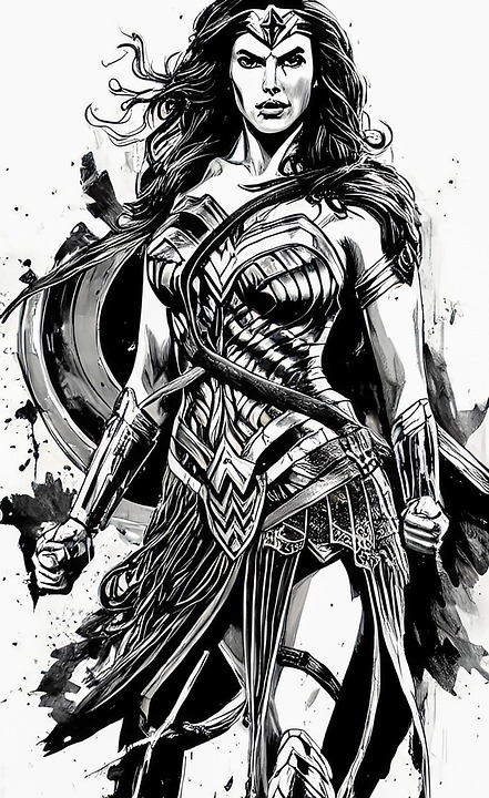 Download Wonder Woman Pencil Drawing Royalty-Free Stock Illustration ...