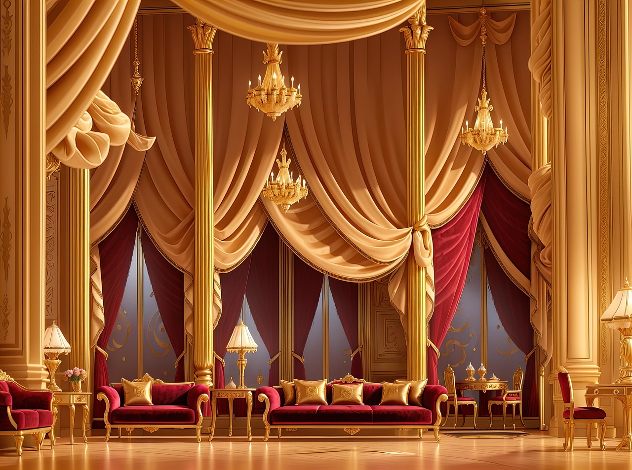 Download Golden Interior Decoration Royalty-Free Stock Illustration ...