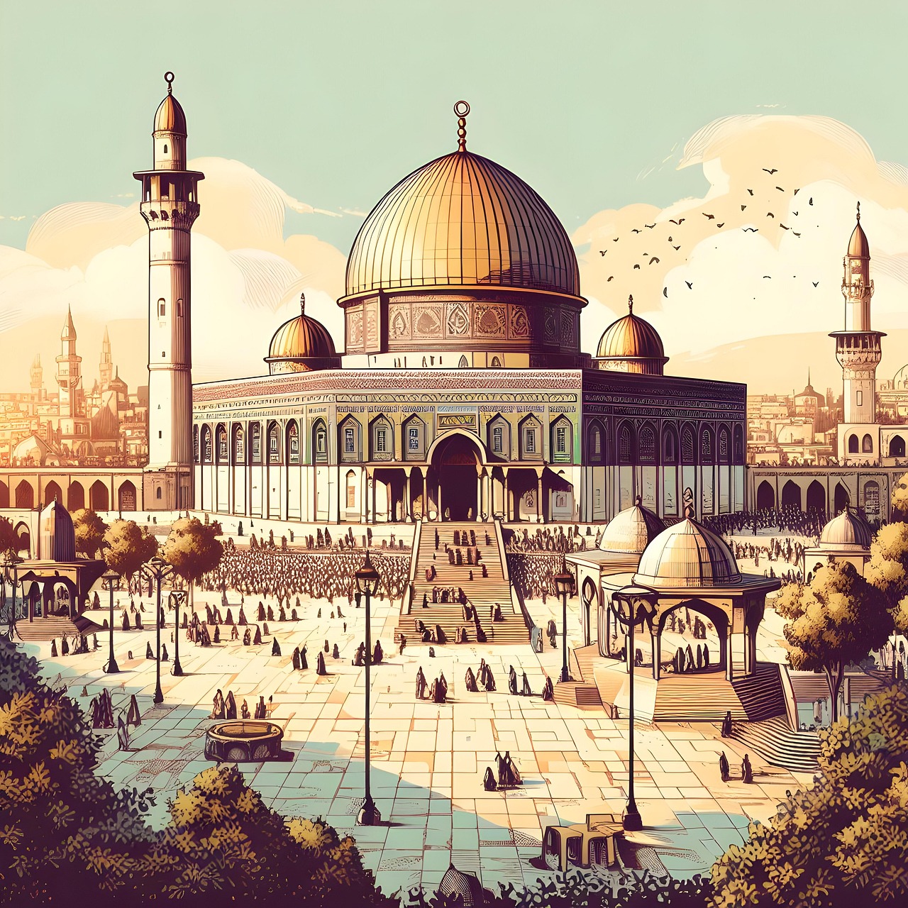 Download Ai Generated, Medina, Mosque. Royalty-Free Stock Illustration ...
