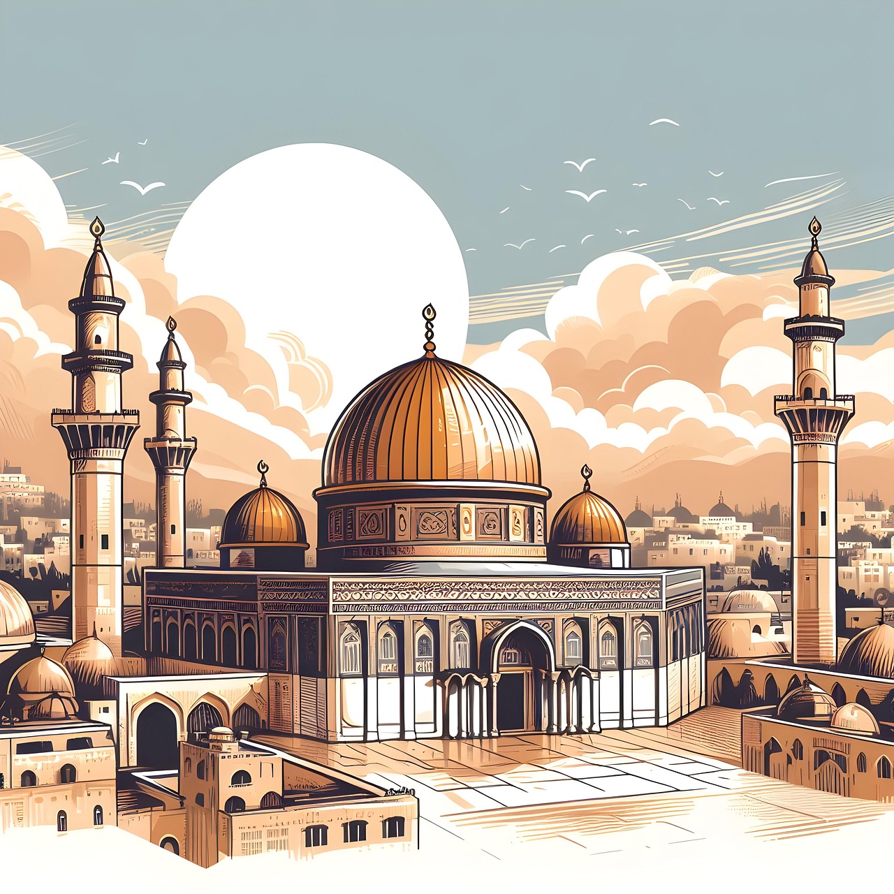 Download Ai Generated, Medina, Mosque. Royalty-Free Stock Illustration ...