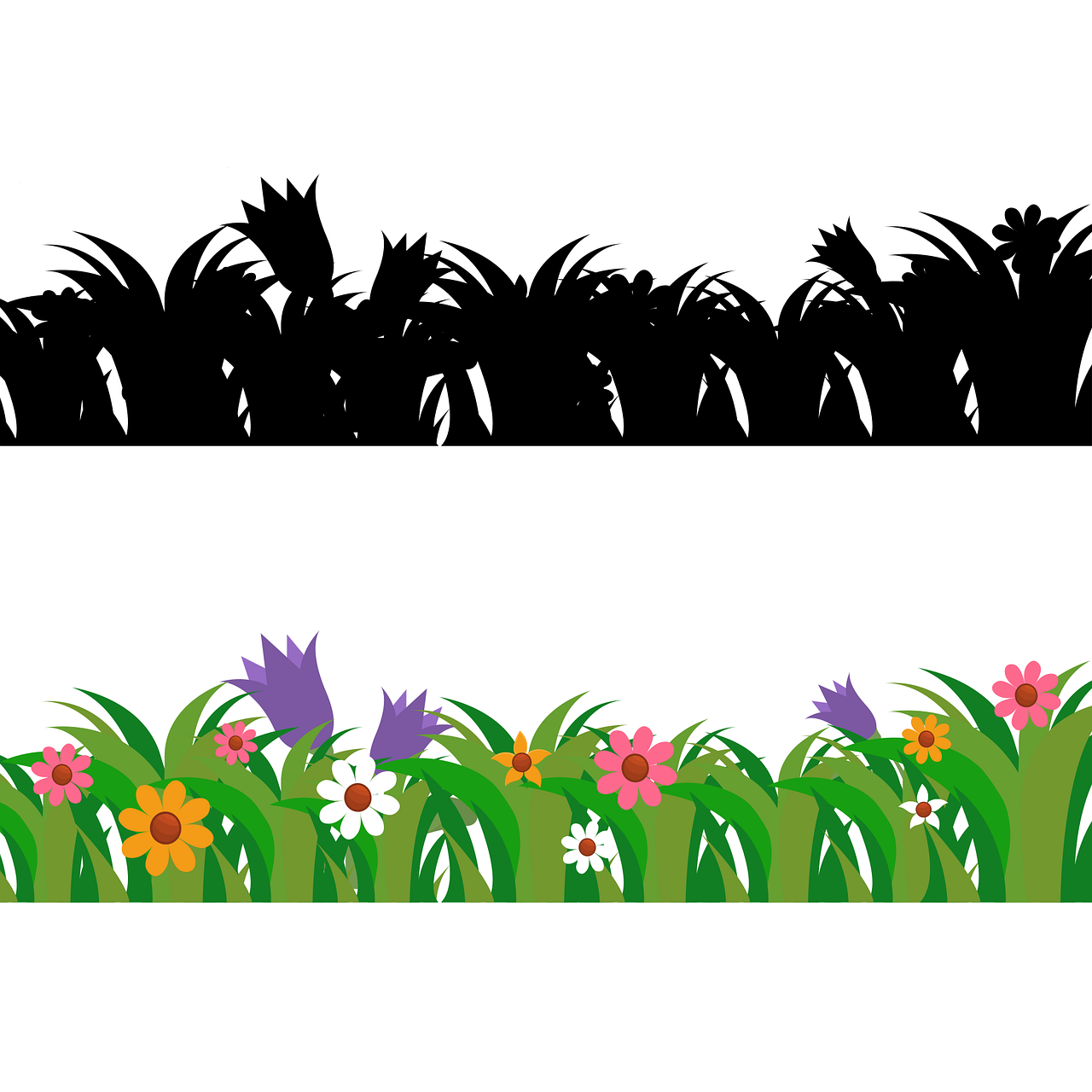 Free Colorful Flower Meadow Vector Art - Download 6+ Colorful Flower ...