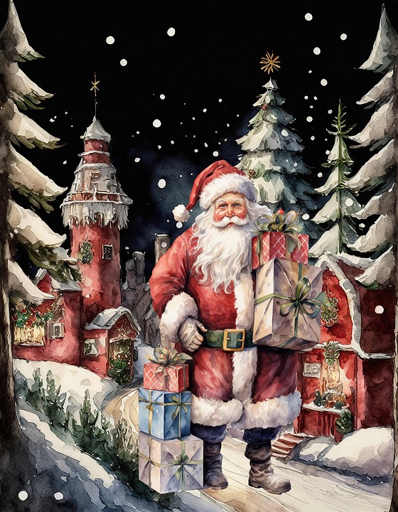 Download Santa Claus, Nature, Christmas Village. Royalty-Free Stock ...