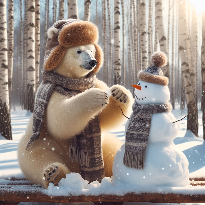 Download Ai Generated, Bear, Snowman. Royalty-Free Stock Illustration ...